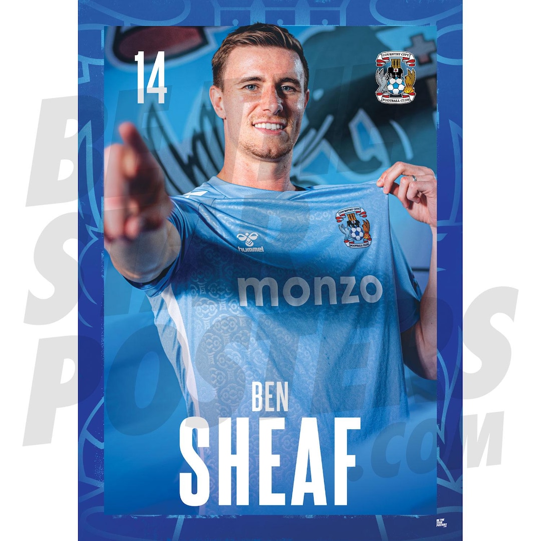 Coventry City FC Sheaf 24/25 Headshot Poster - Officially Licensed ...
