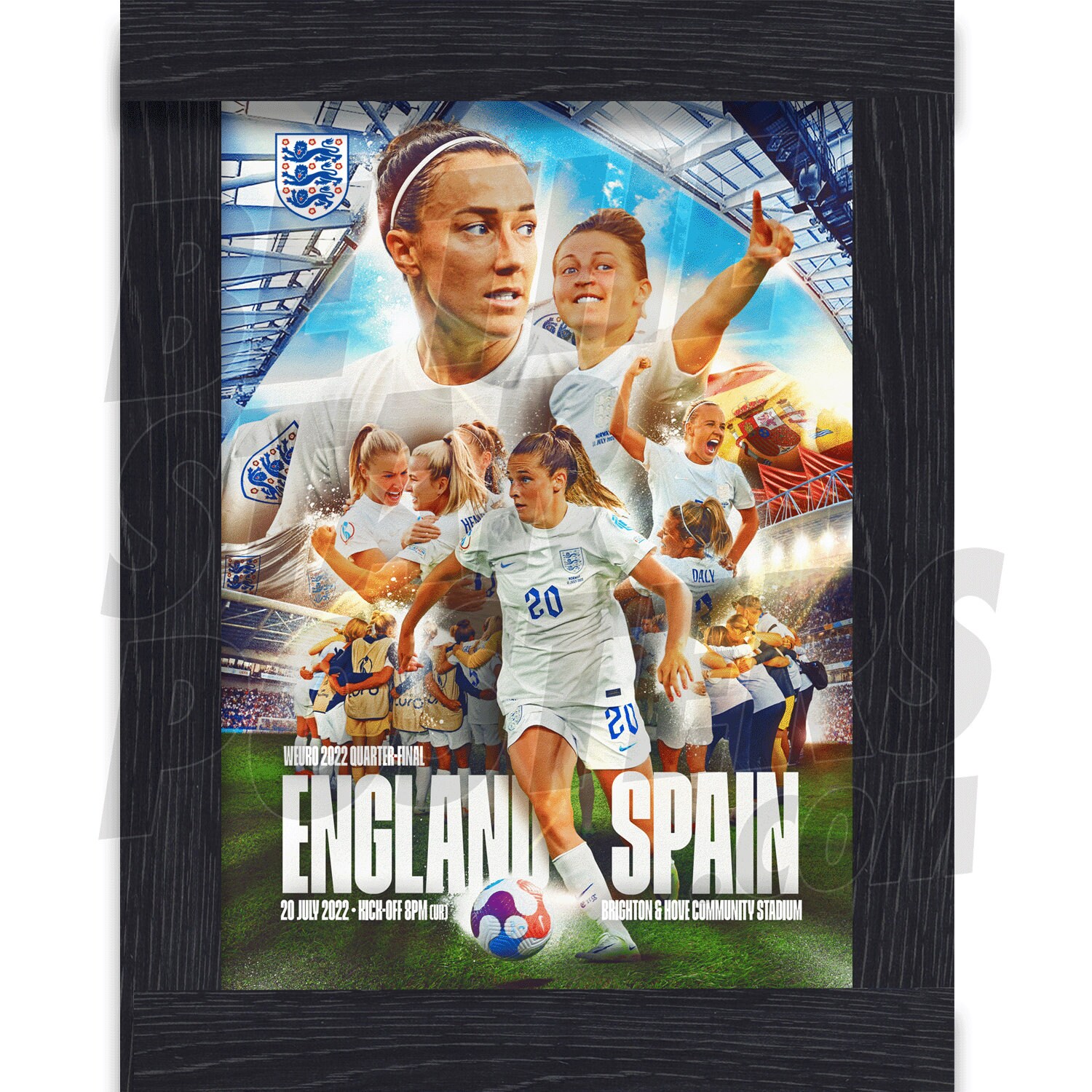 England Lionesses Limited Edition Match Day Artwork V Spain ...
