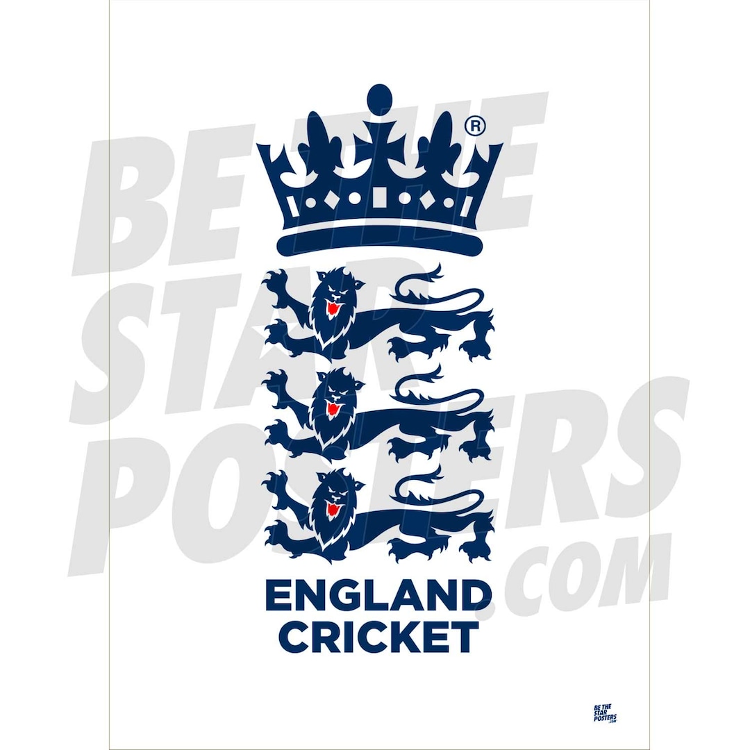 England Cricket Crest Poster Officially Licensed Product A4 / A3 / A2 ...