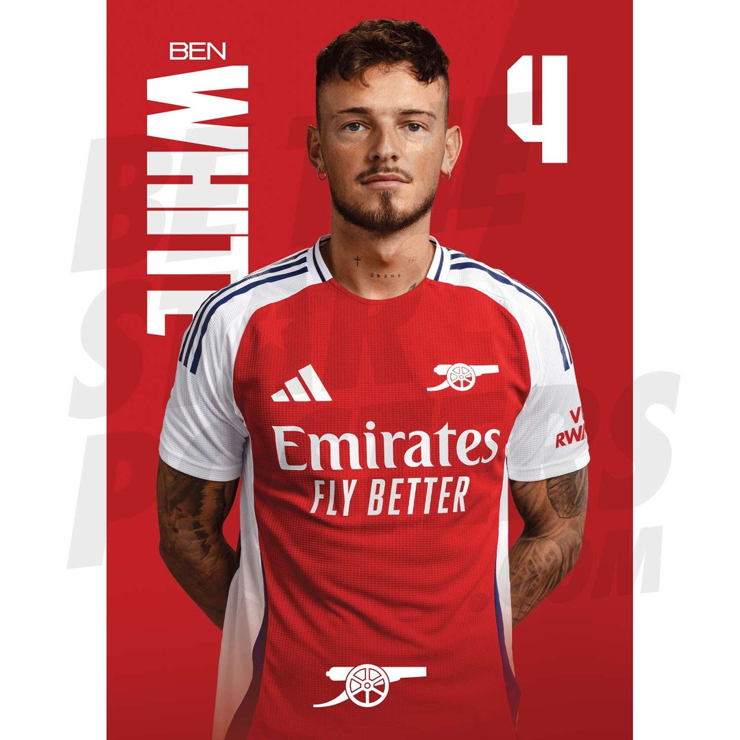 Poster Arsenal FC blanc 24/25 portraits - Produit sous licence ...