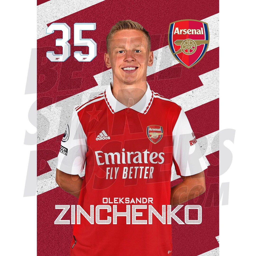 Poster portrait d'Arsenal FC Zinchenko 22/23 Produit sous licence ...