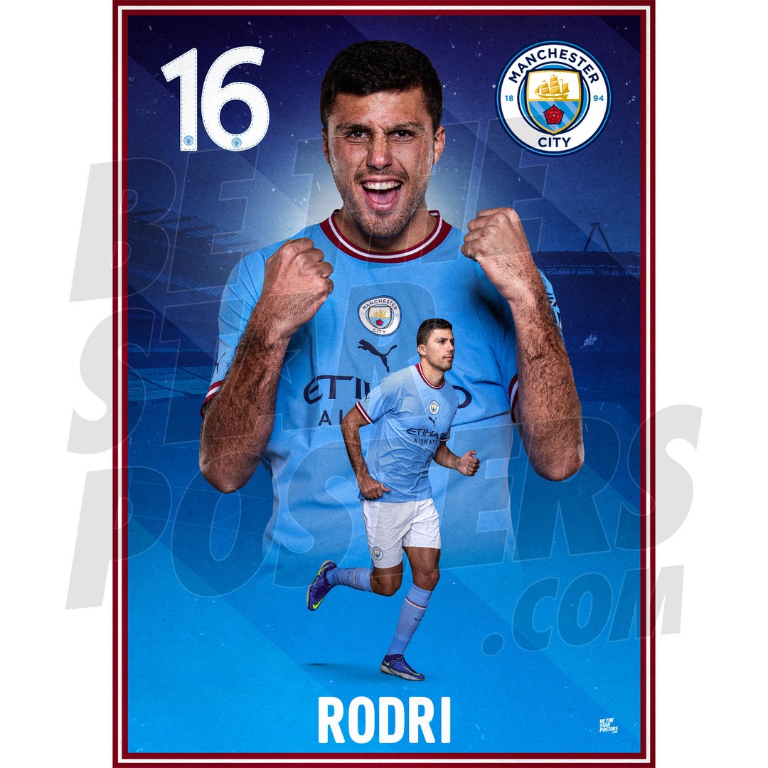 Manchester City FC Rodri 22/23 Action Poster - Officially Licensed ...