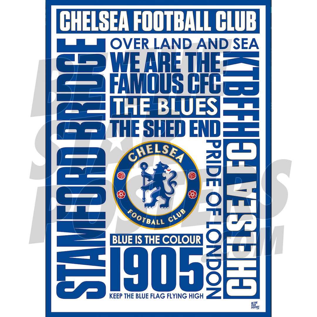 Chelsea FC Word Poster - Officially Licensed Product A4/ A3 / A2 - Etsy UK