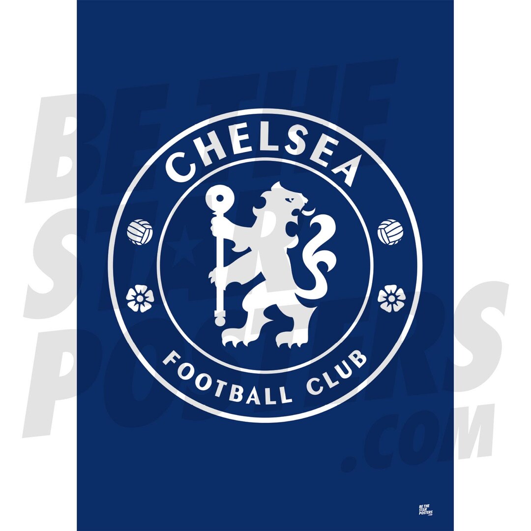 Chelsea FC Monotone Crest Poster - Officially Licensed Product A4 / A3 ...