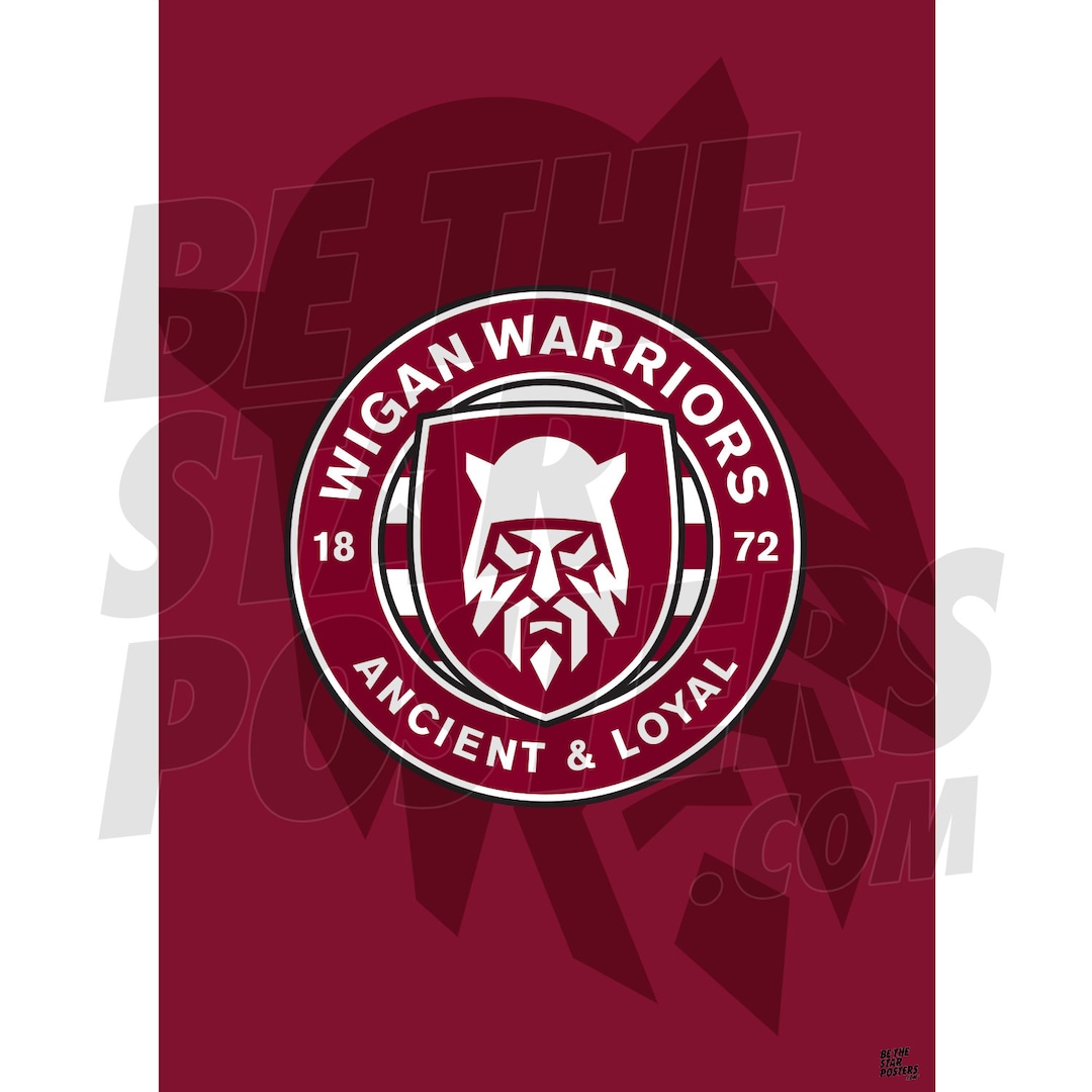 Wigan Warriors Crest RLFC Poster - Officially Licensed Product - Etsy