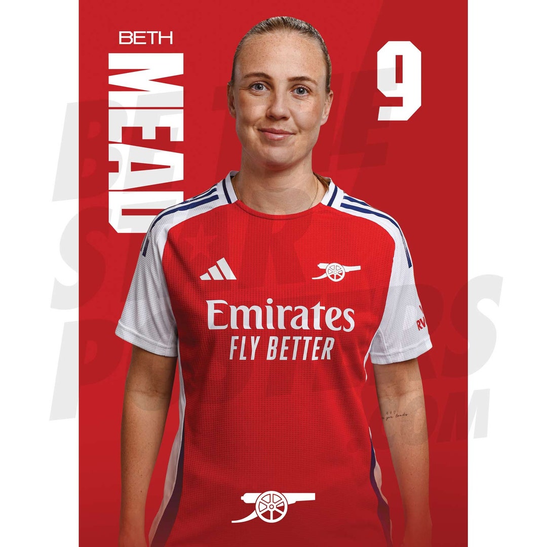 Arsenal FC Mead 24/25 Headshot Poster - Officially Licensed Product - Etsy
