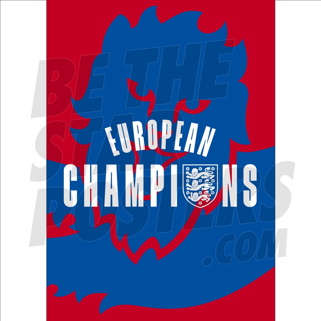 England Lionesses European Champions Large Text Poster - Officially ...