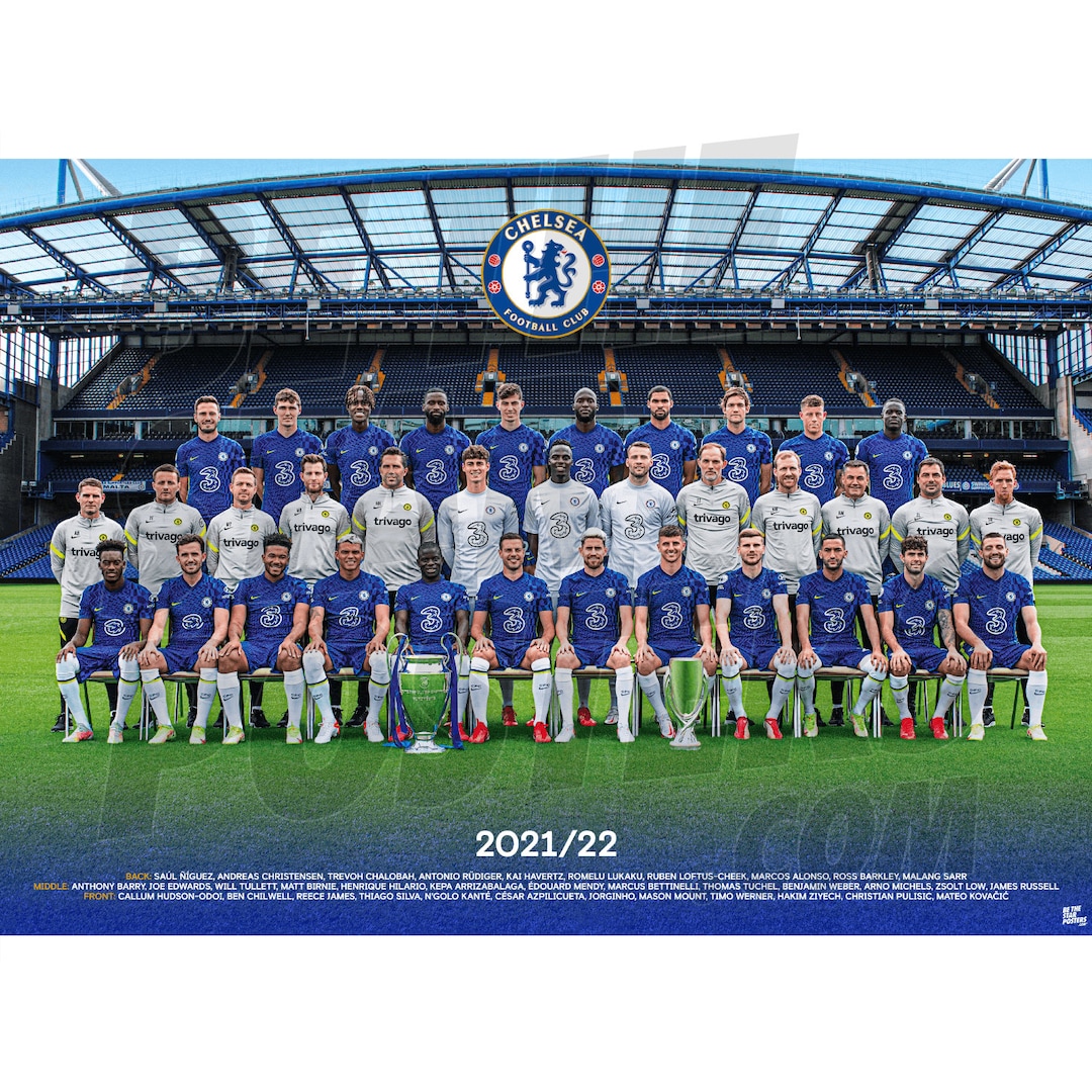 Chelsea FC 21/22 Squad Poster Officially Licensed Product A4 / A3 - Etsy