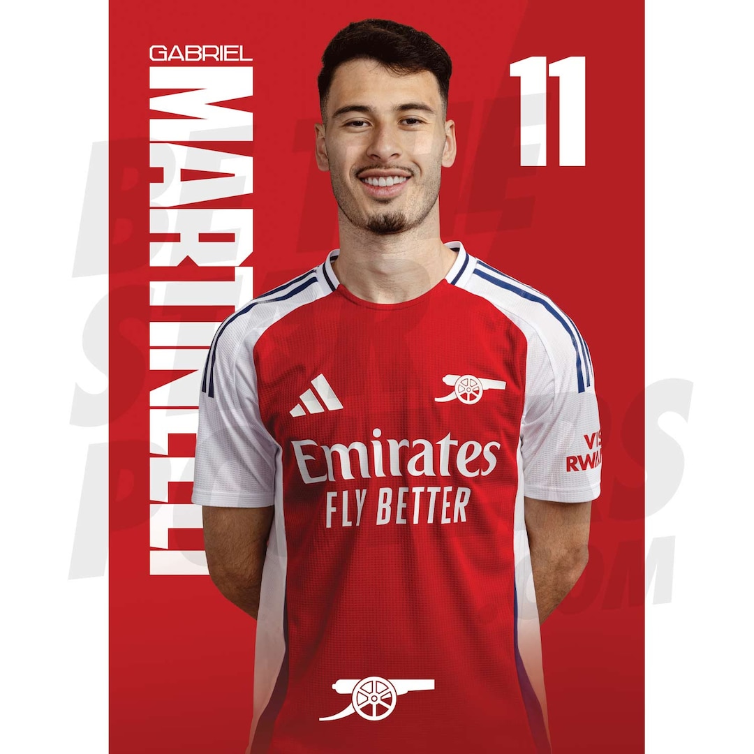 Arsenal FC Martinelli 24/25 Headshot Poster - Officially Licensed ...