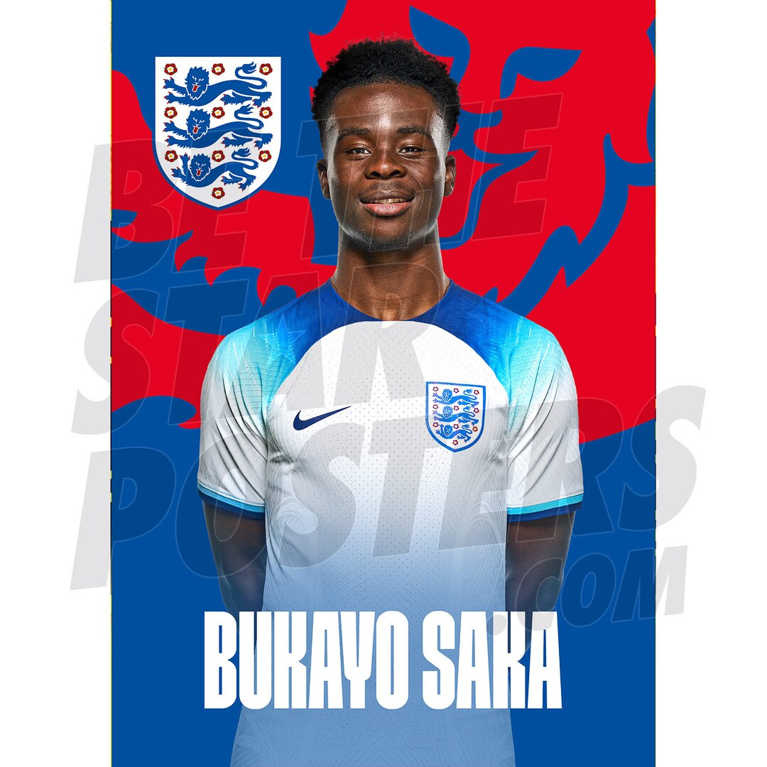 England Saka 22/23 Home Headshot Poster Officially Licensed Product A4 ...