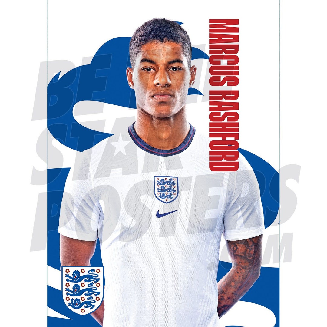 England Men's Football Team Rashford 21/22 Headshot Poster Officially ...