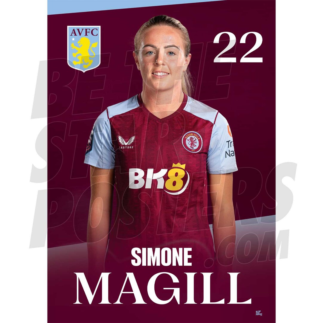 Aston Villa Women FC Magill 23/24 Headshot Poster - Etsy