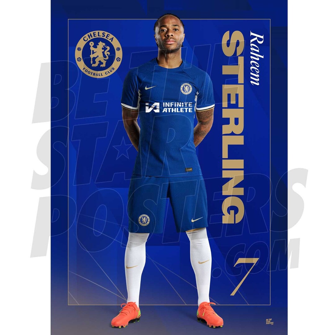 Chelsea FC Sterling 23/24 Headshot Poster - Officially Licensed Product ...