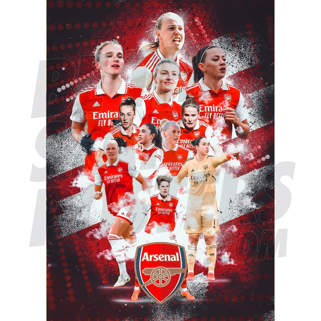 Arsenal FC Women's Squad Montage 22/23 Player Poster - Officially Licensed Product A4 / A3 / A2 ...