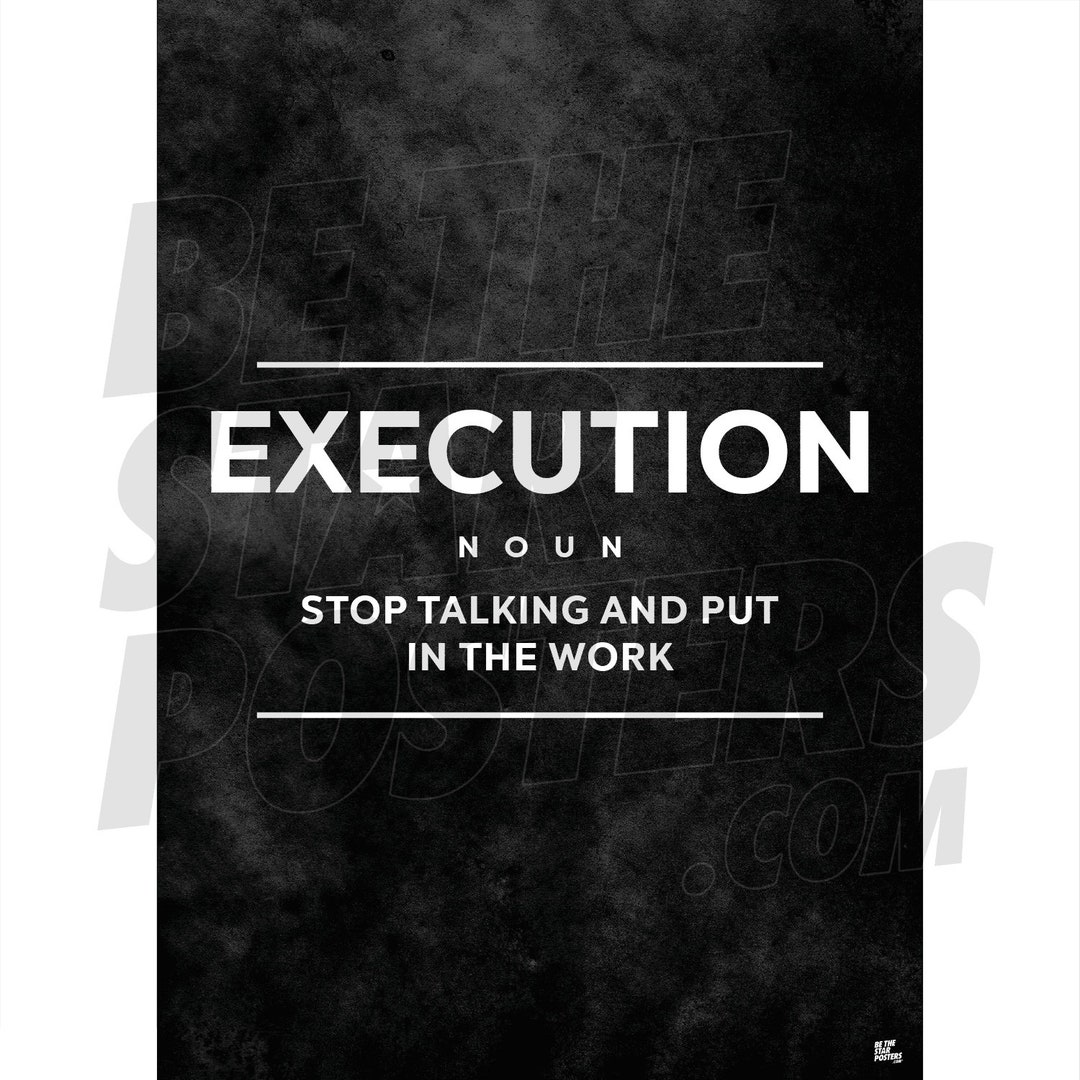 Execution Gym Motivational Fitness Poster - A4 / A3 Sizes Plus Framed ...