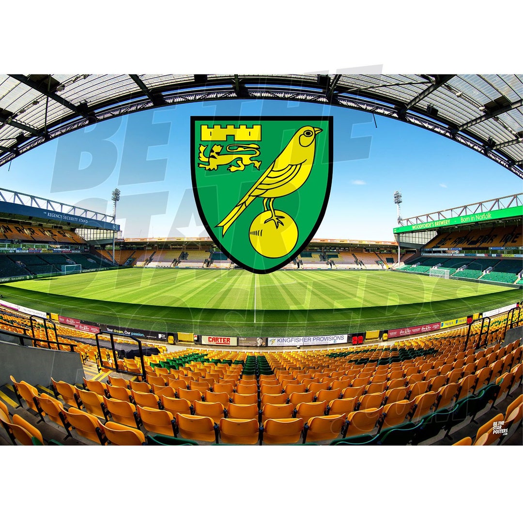 Norwich City FC Carrow Road Stadium Poster Old Crest - Officially ...