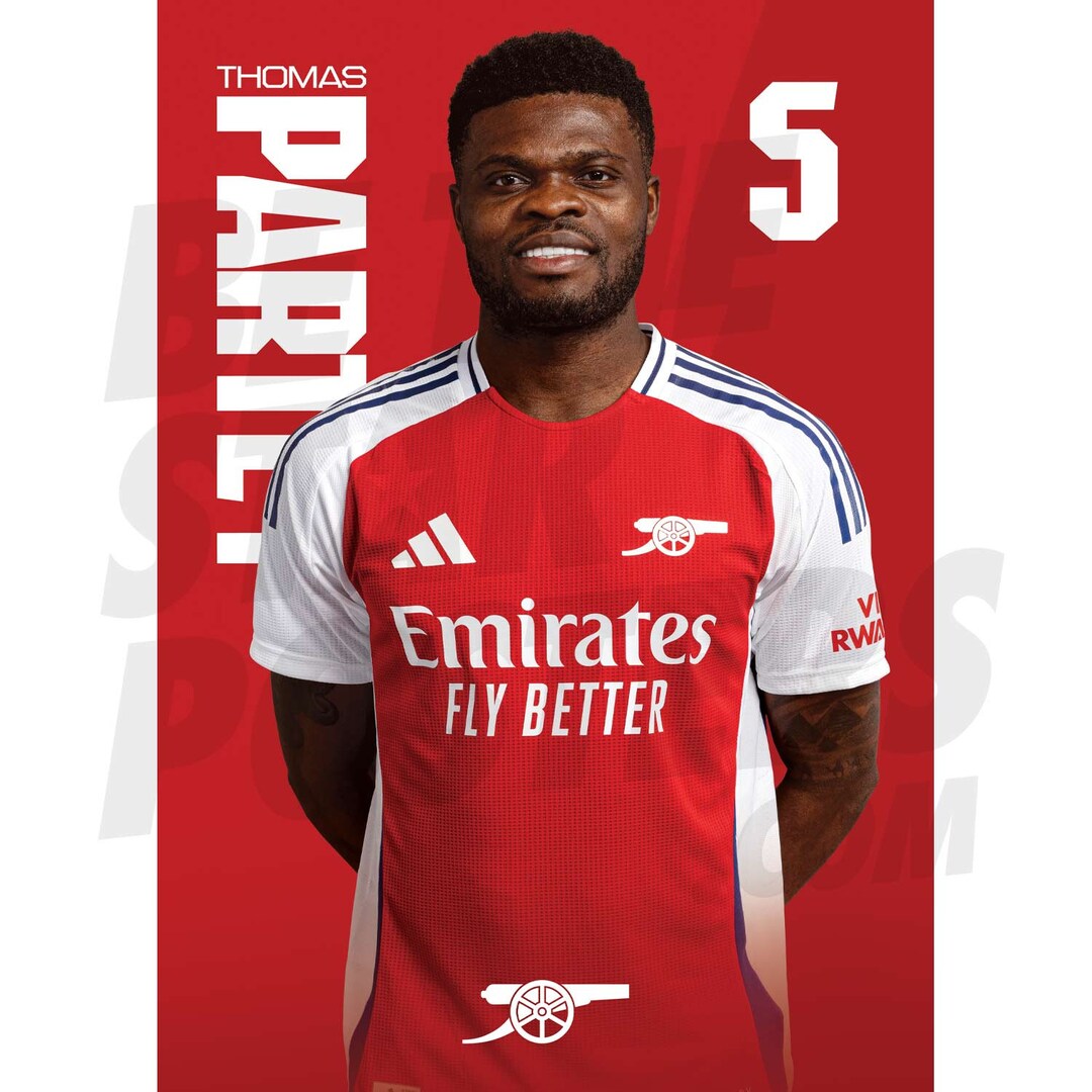Arsenal FC Partey 24/25 Headshot Poster Officially Licensed Product - Etsy