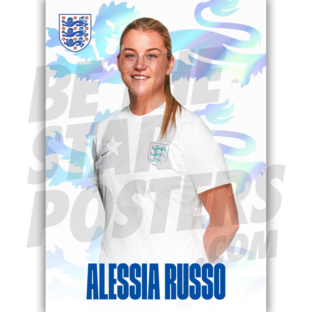 England Lionesses Russo Headshot Poster - Officially Licensed Product ...