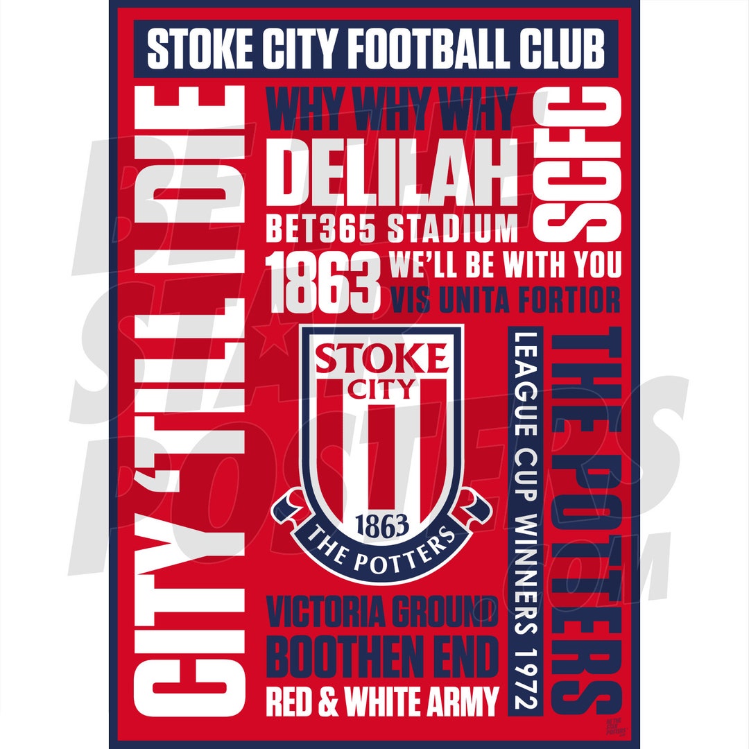 Stoke City FC Word Poster - Officially Licensed Product A4 / A3 / A2 ...