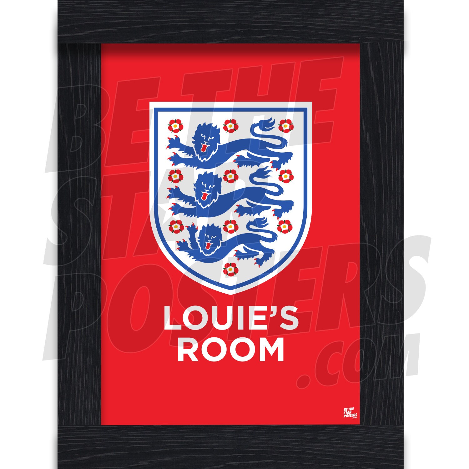 England Men's Football Team Personalised Crest Framed Poster ...