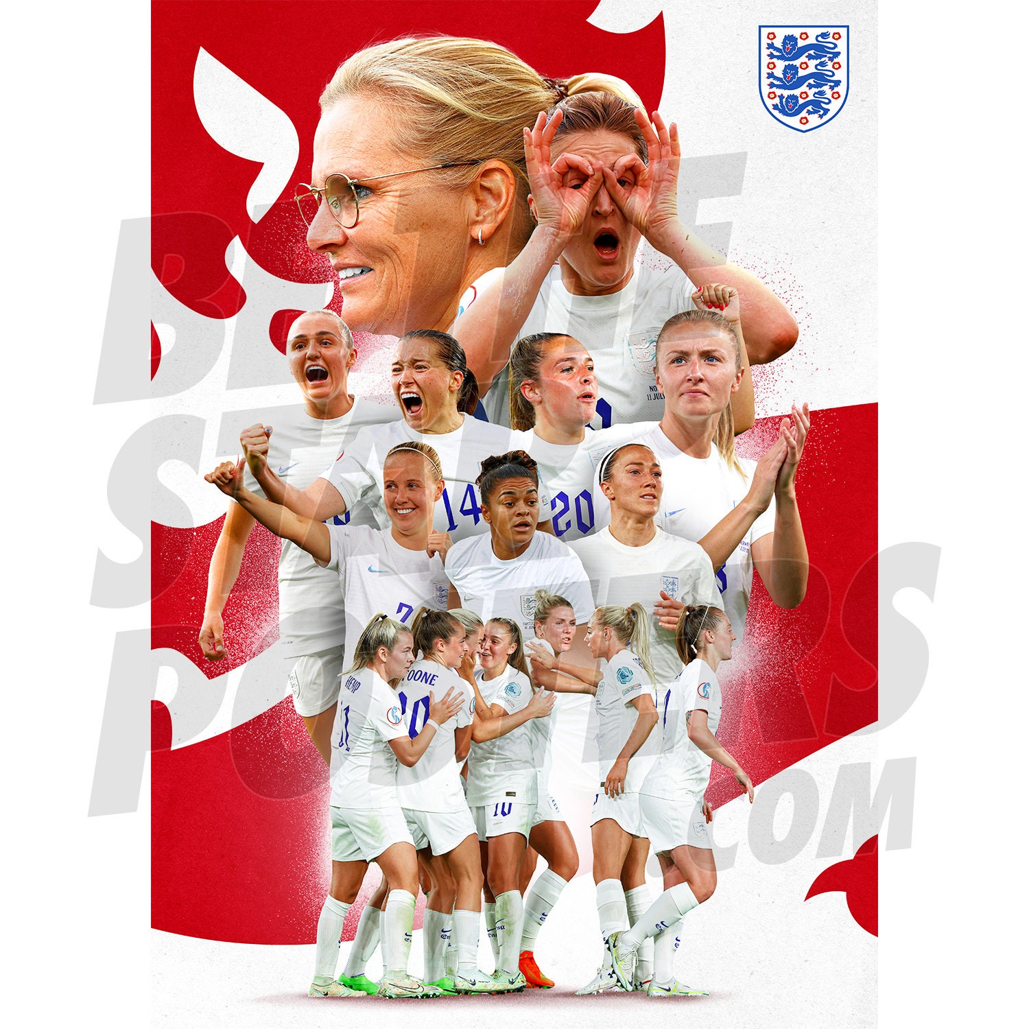 England Lionesses Player Montage Poster - Officially Licensed Product ...