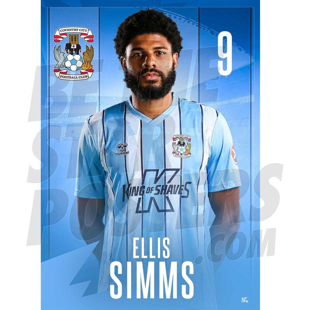 Coventry City FC Simms 23/24 Headshot Poster - Officially Licensed ...