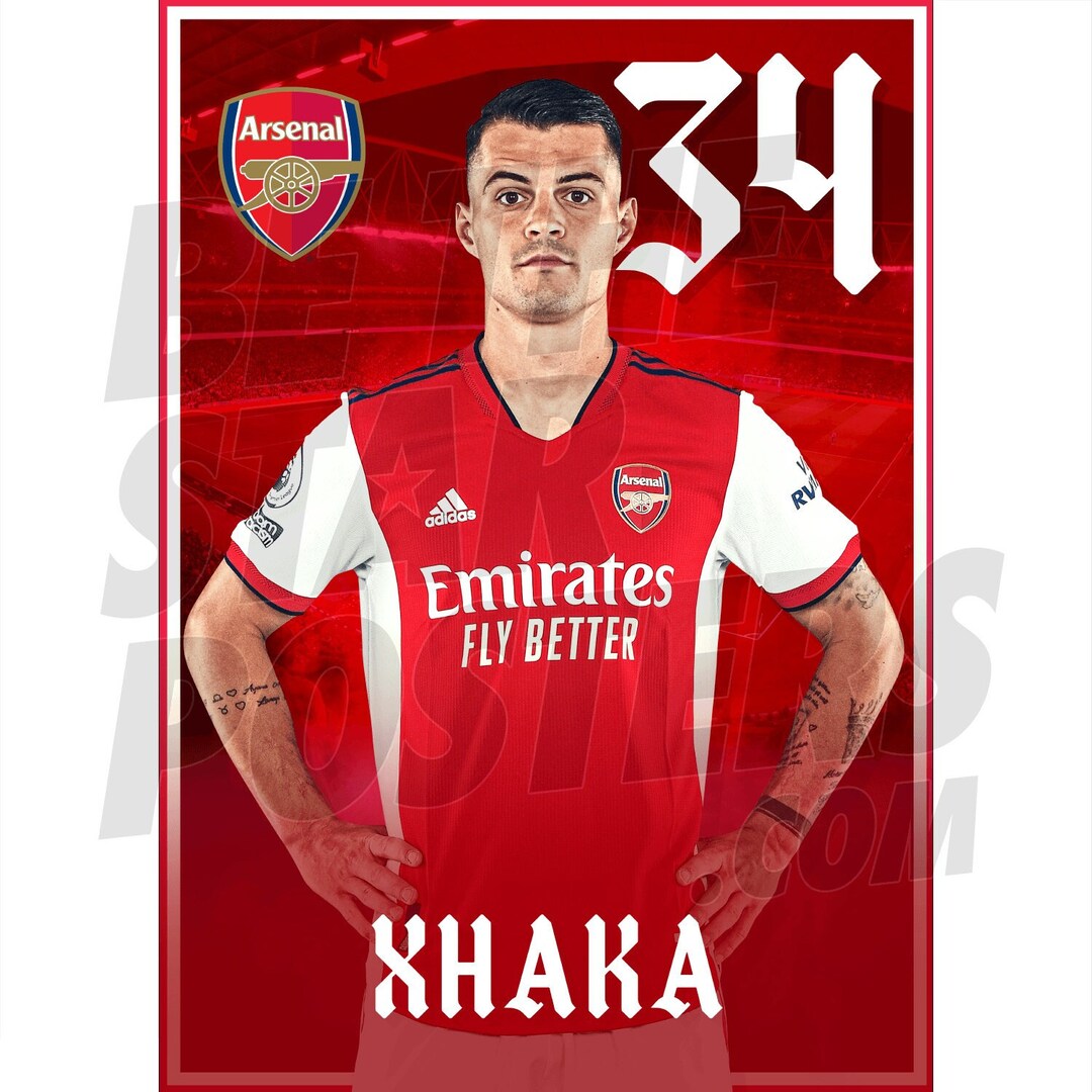 Arsenal FC Xhaka 21/22 Headshot Poster Officially Licensed Product A4 ...