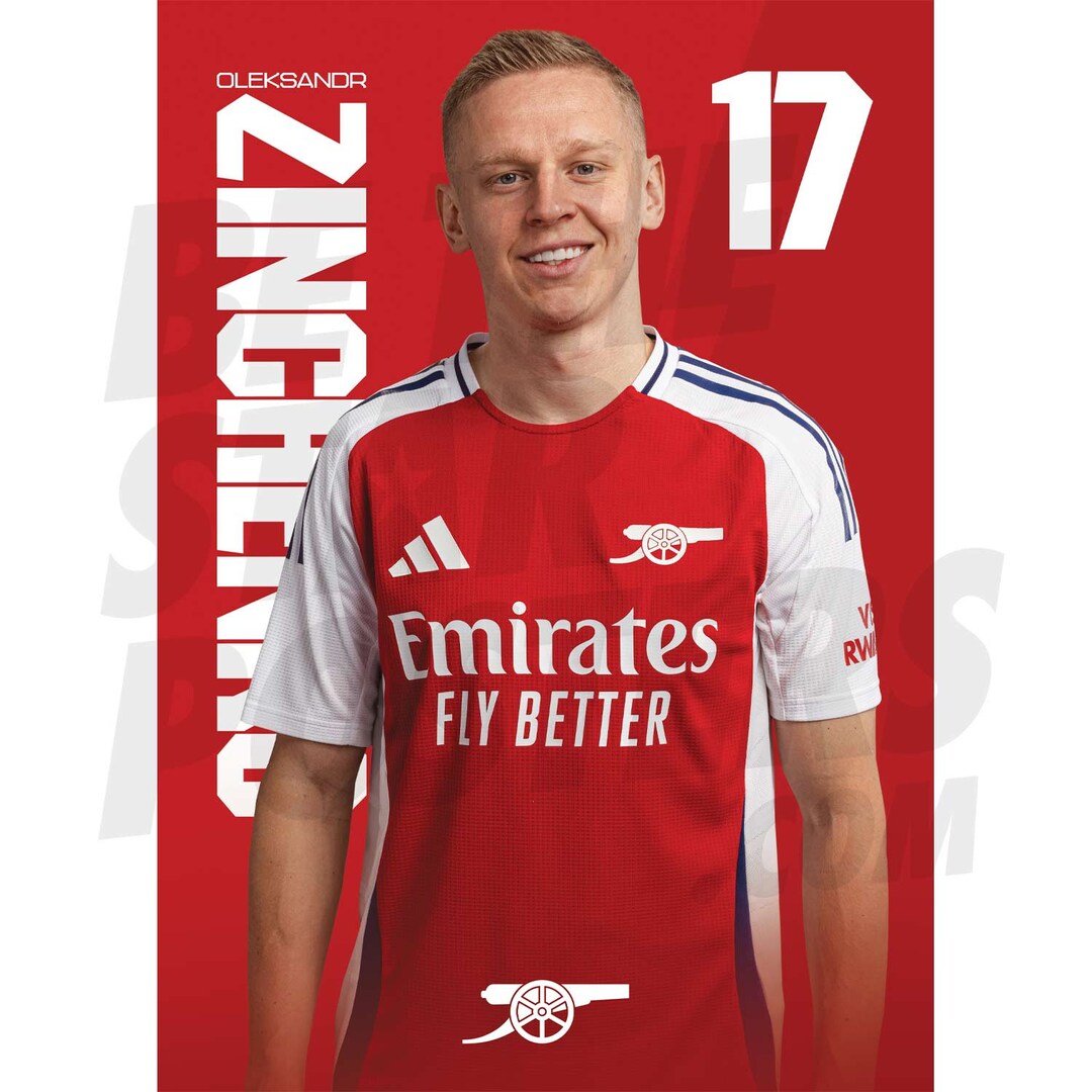 Arsenal FC Zinchenko 24/25 Headshot Poster - Officially Licensed ...
