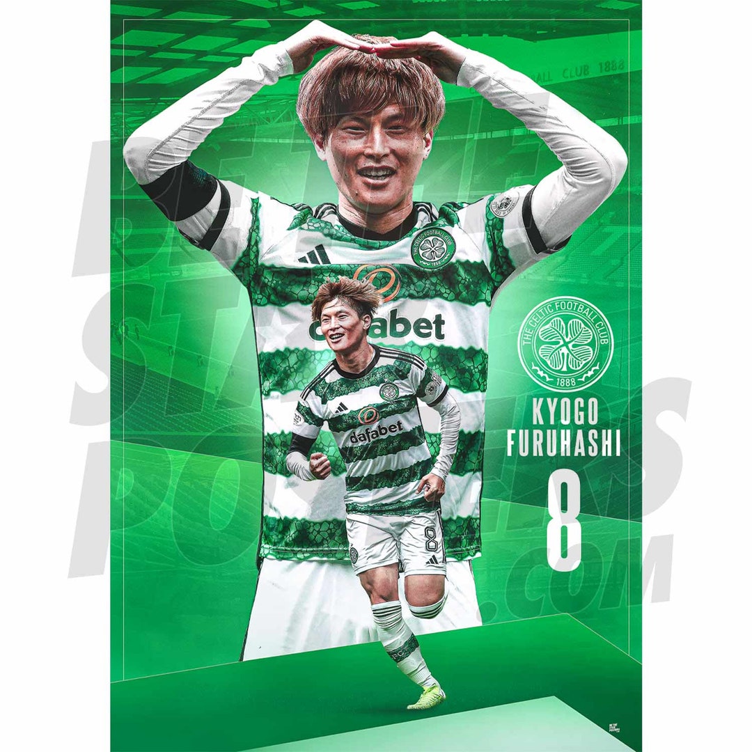 Celtic FC Kyogo 23/24 Action Poster - Officially Licensed Product A4 ...