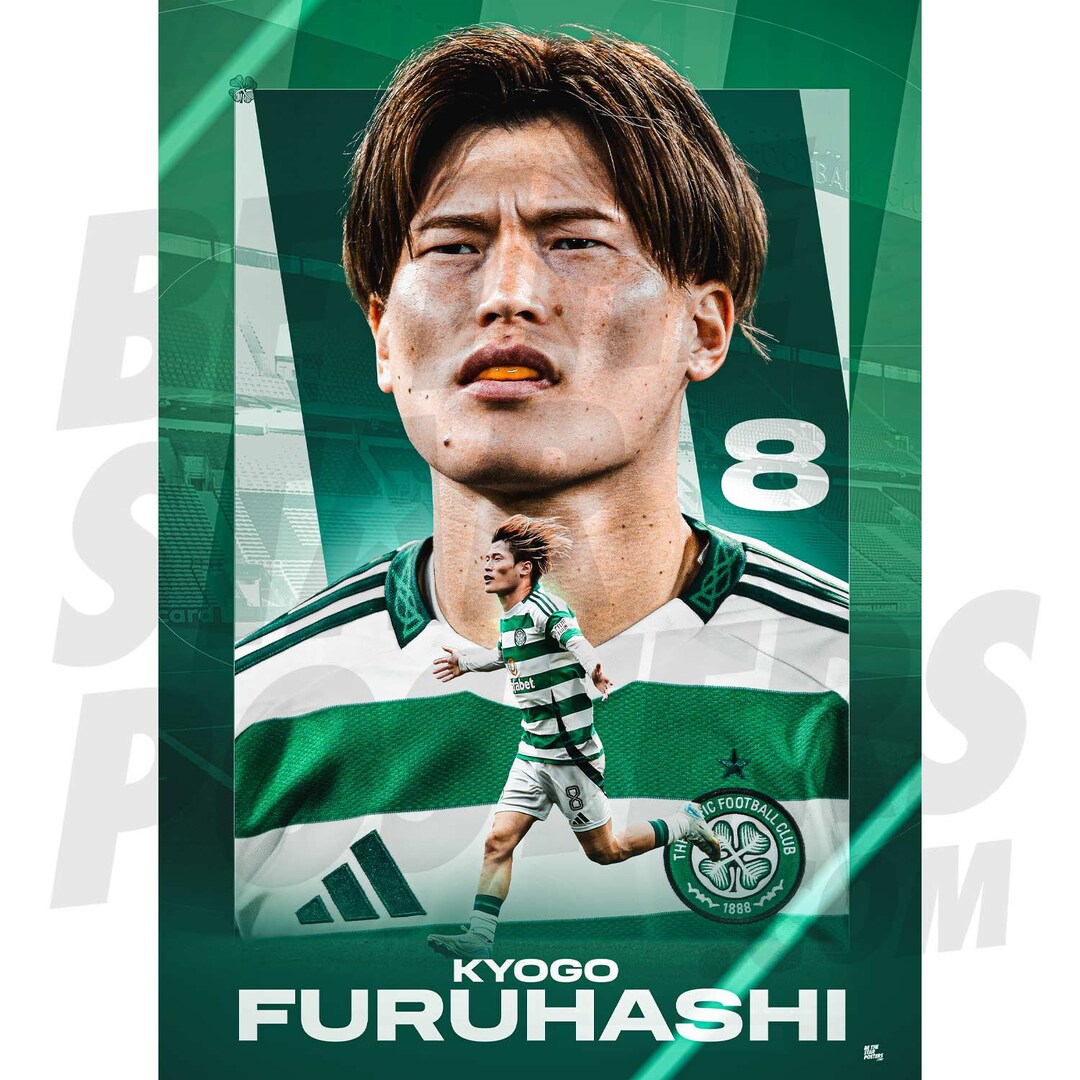 Celtic FC Kyogo 24/25 Action Poster - Officially Licensed Product A4 ...