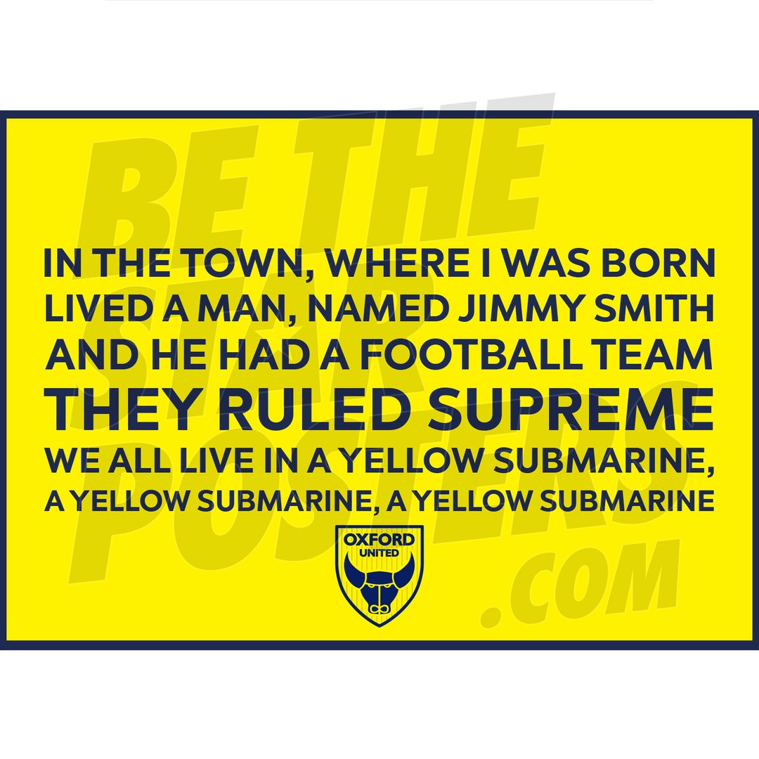 Oxford United FC Chant Poster - Officially Licensed Product - Etsy UK