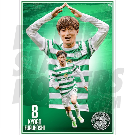 Celtic FC Kyogo 21/22 Action Poster Officially Licensed | Etsy UK