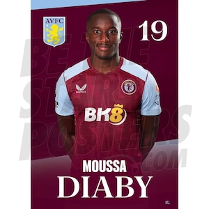 Aston Villa FC Diaby 23/24 Headshot Poster - Etsy