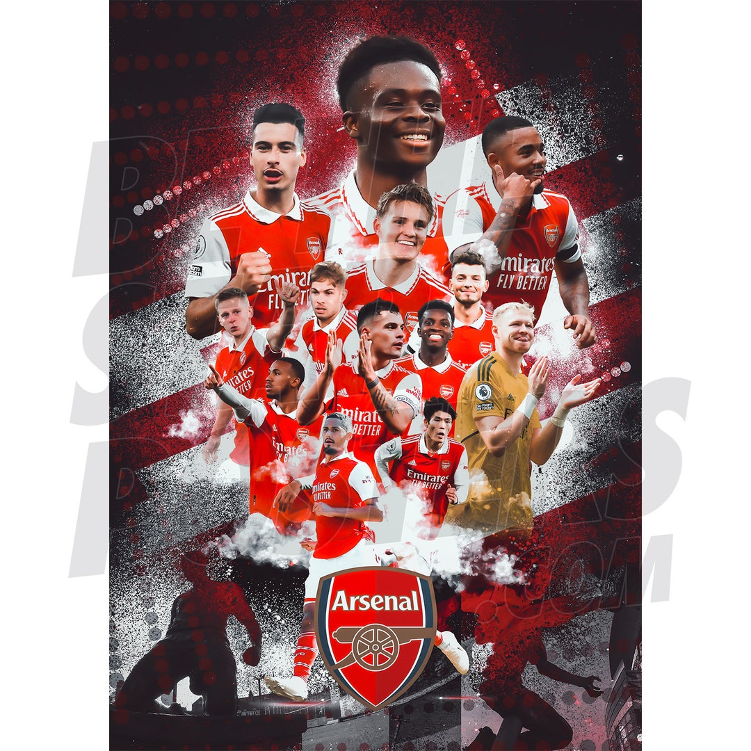 Arsenal FC Squad Montage 22/23 Player Team Poster - Officially Licensed Product A4 / A3 / A2 ...