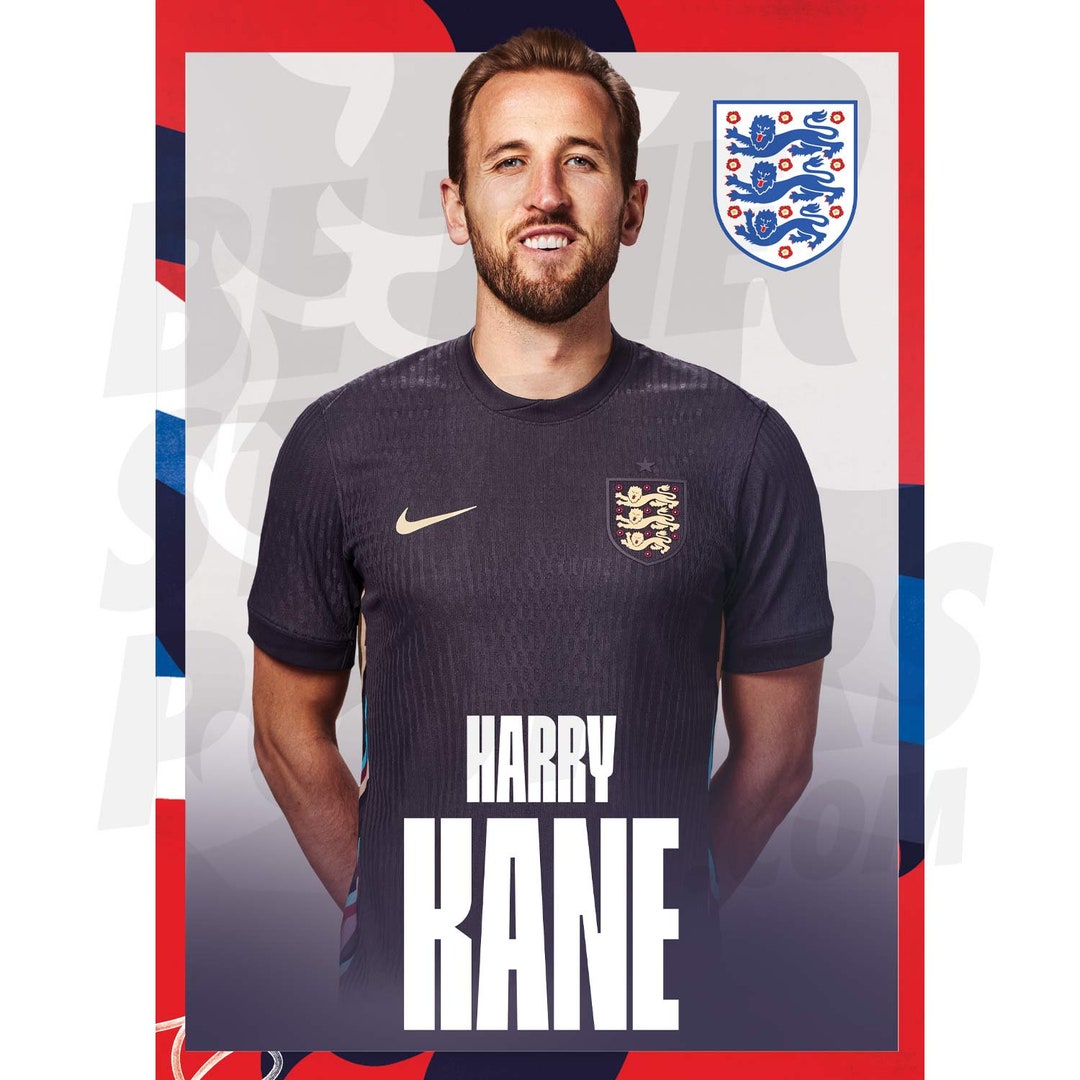 England Kane 24/25 Away Headshot Poster - Officially Licensed Product - Etsy