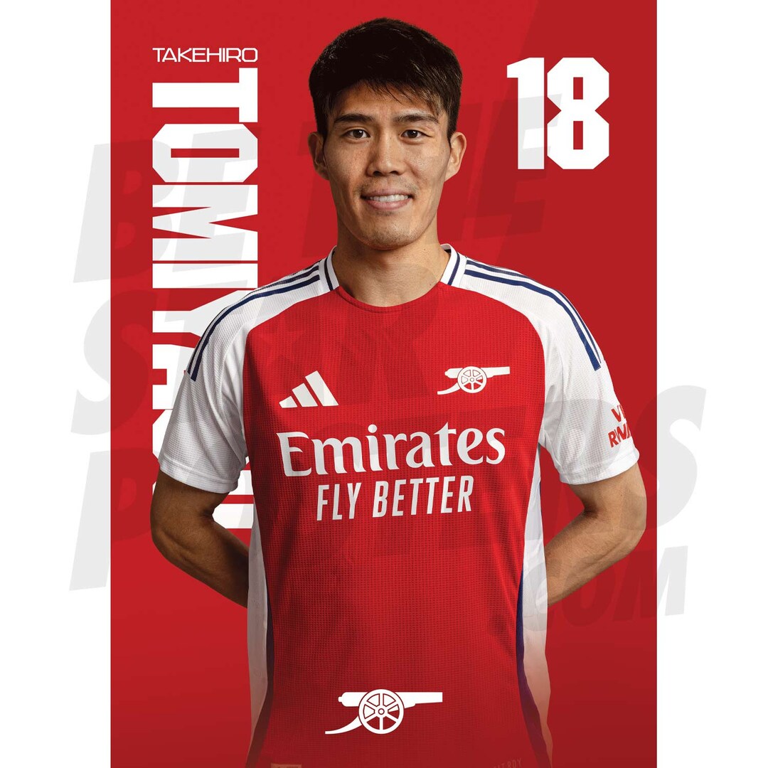 Arsenal FC Tomiyasu 24/25 Headshot Poster - Officially Licensed Product ...