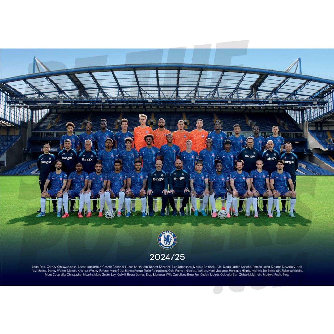Chelsea FC 24/25 Men's Team Squad Poster - Officially Licensed Product ...