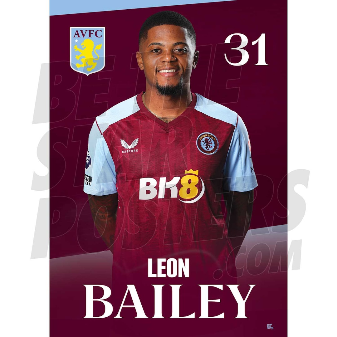 Aston Villa FC Bailey 23/24 Headshot Poster - Etsy