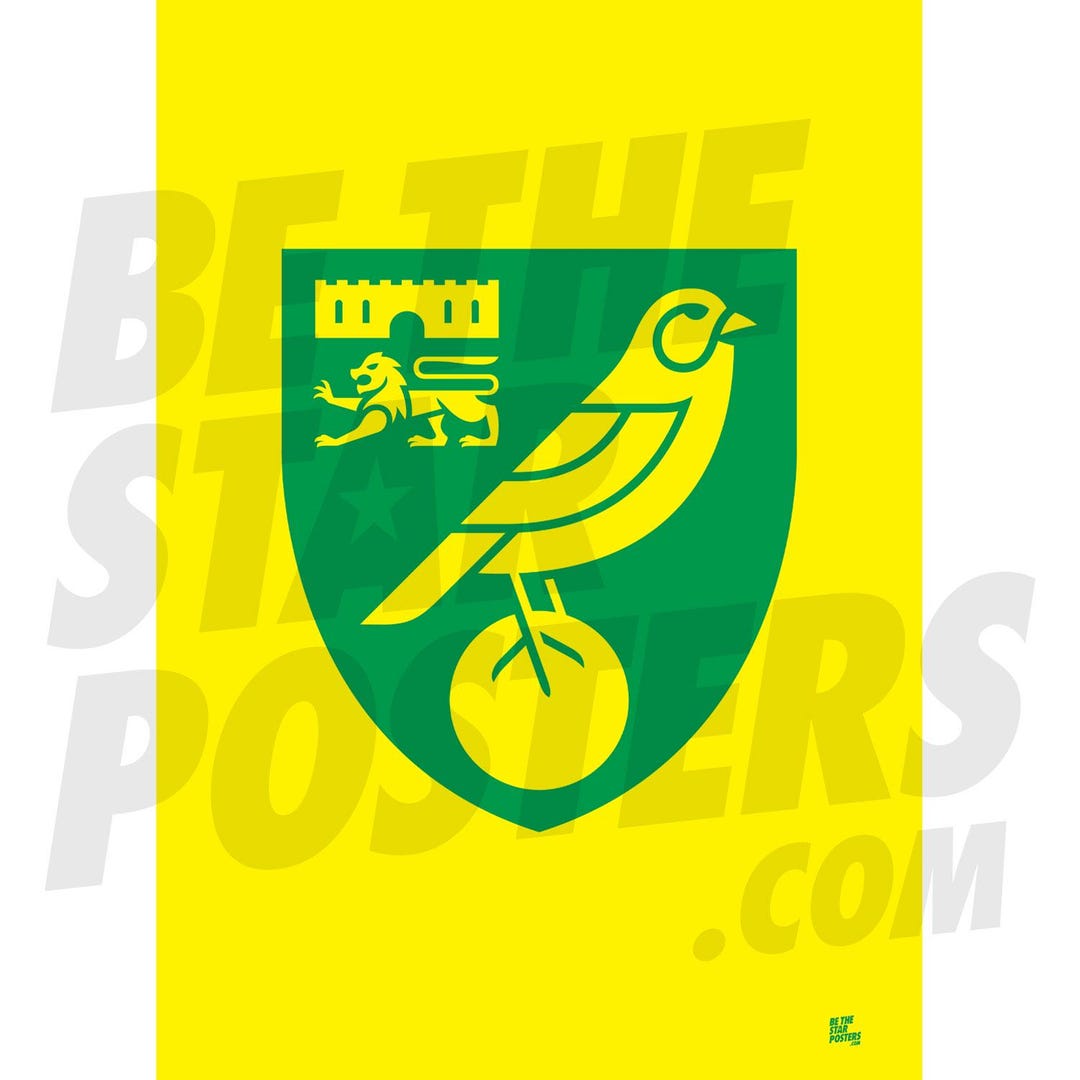 Norwich City FC Crest Poster Officially Licensed Product A4 / A3 / A2 ...