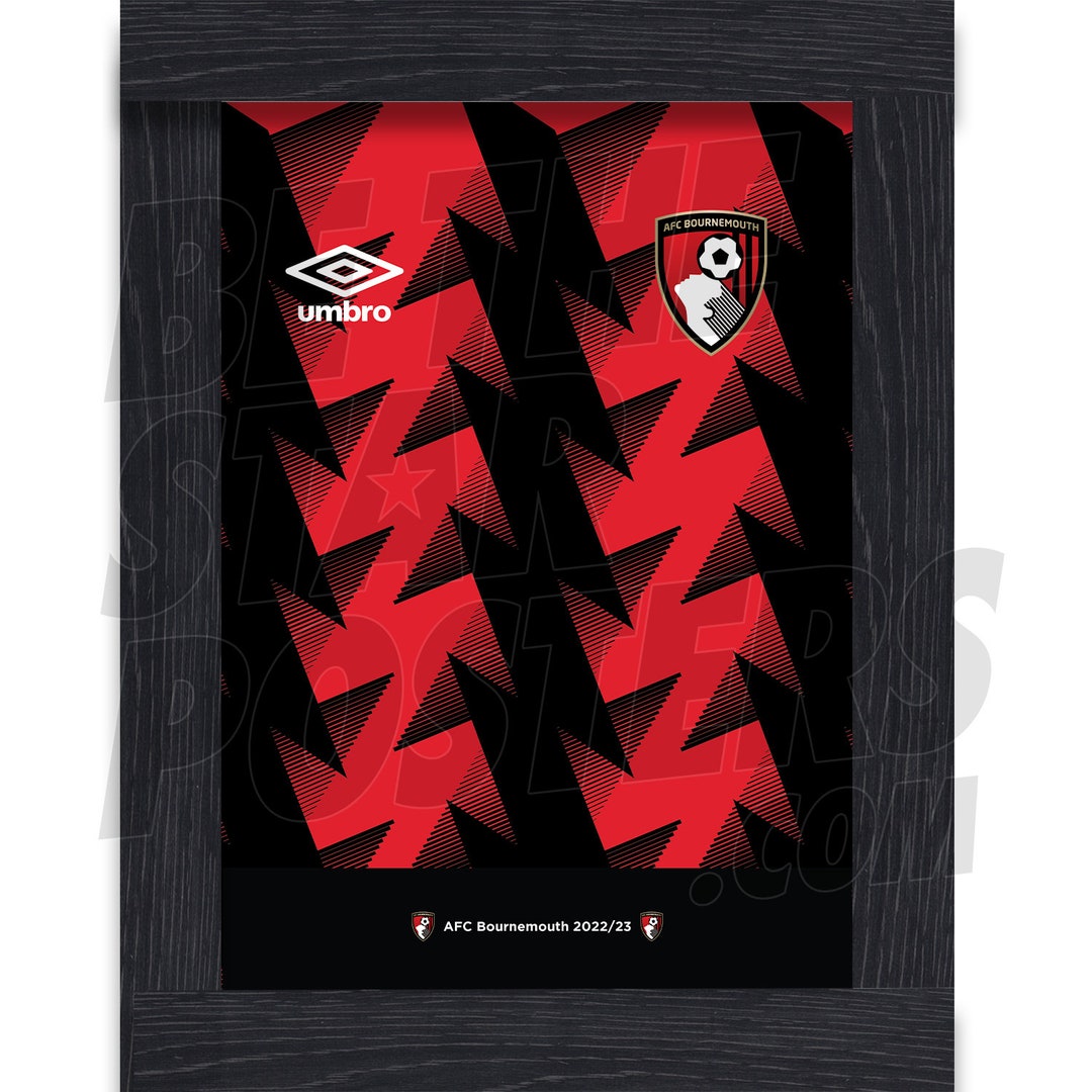 AFC Bournemouth 22/23 Home Kit Shirt Print Officially Licensed Product ...