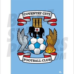 Coventry City FC Crest Poster Officially Licensed Product A4 / A3 / A2 ...