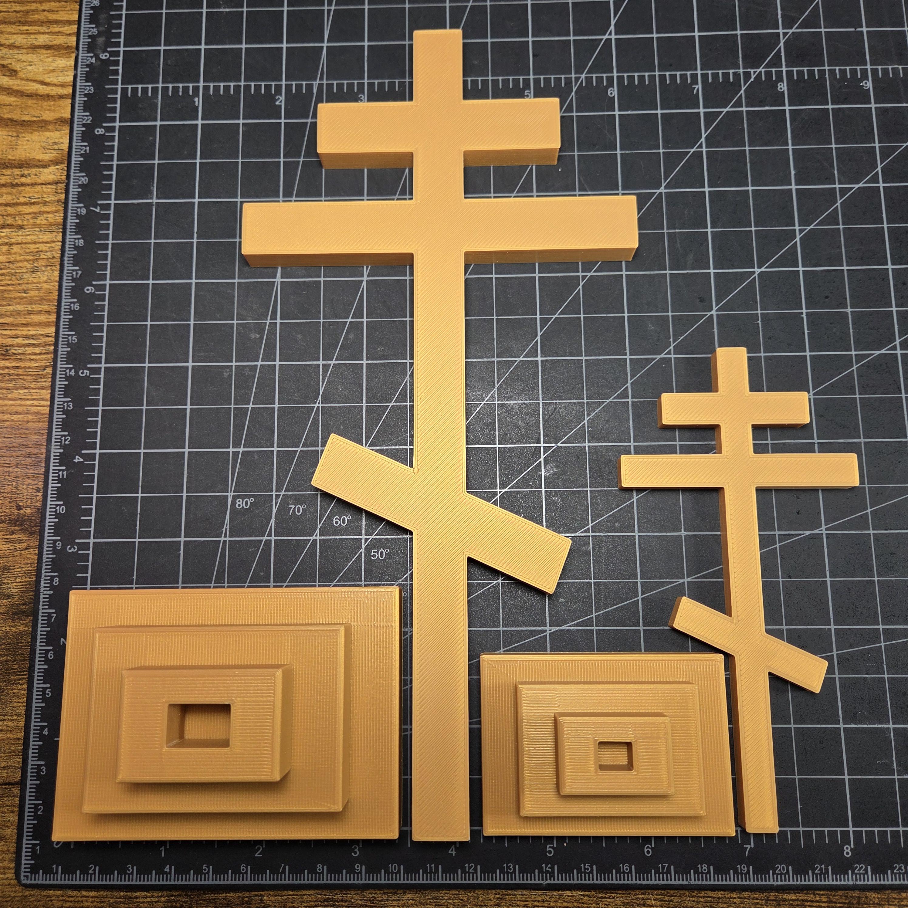 Orthodox/catholic 3-bar Cross W/ Stand- 3D Printed - Multiple Colors ...