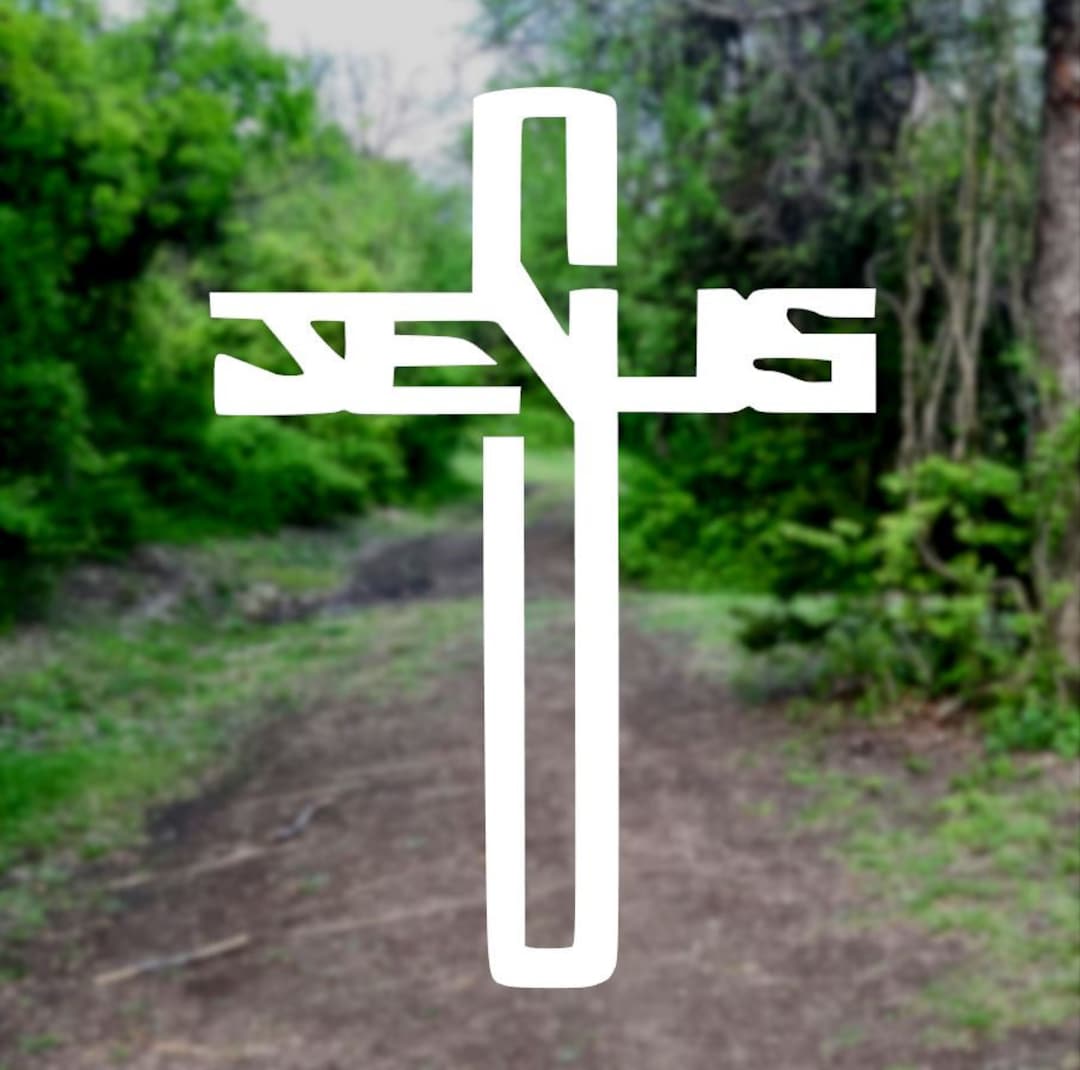 Jesus Cross [PICK COLOR] Christian Vinyl Decal Sticker for Laptop/car ...