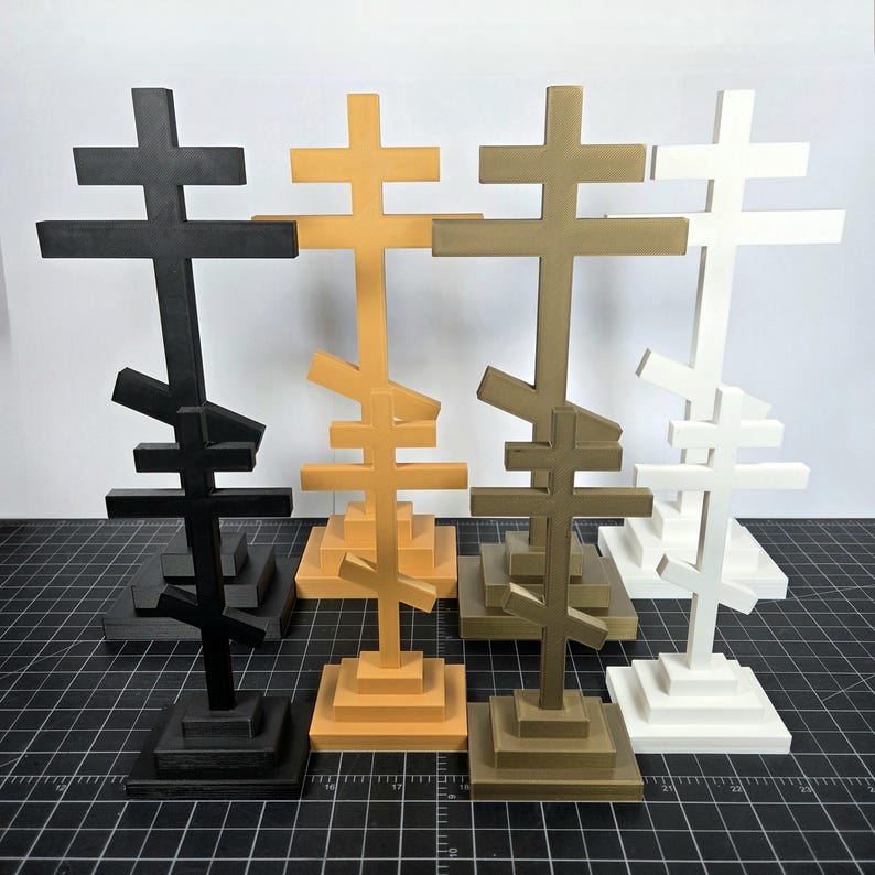 Orthodox 3-bar Stand Cross - 3D Printed Christian Bookstore Supplies ...