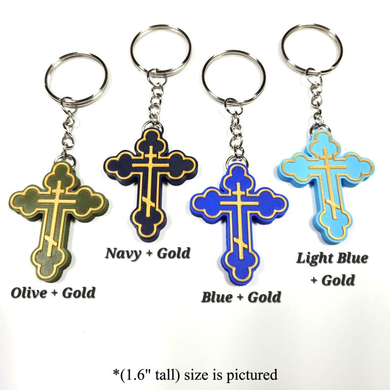 1.6" Orthodox Cross Keychains - 3D Printed Christian Bookstore Supplies ...