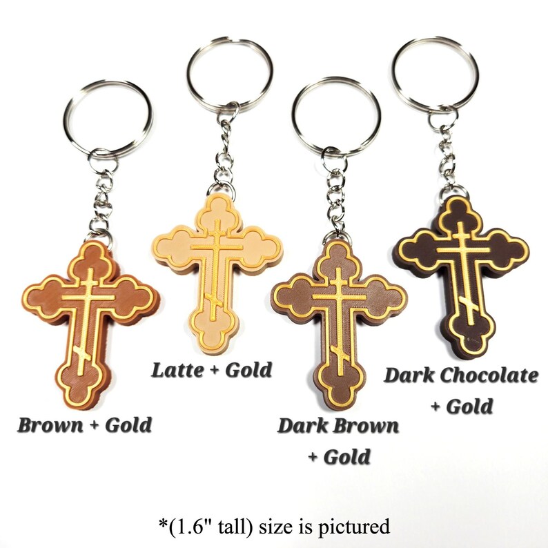 1.6" Orthodox Cross Keychains - 3D Printed Christian Bookstore Supplies ...