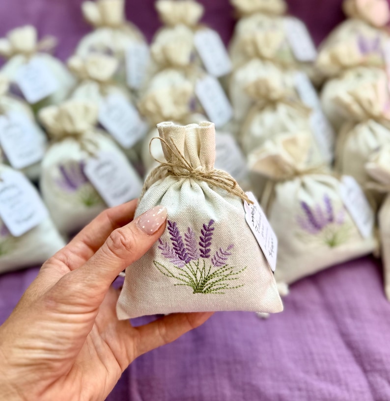 Lavender Sachet Embroidered Pouch: With or Without Thank You Tag Shower ...