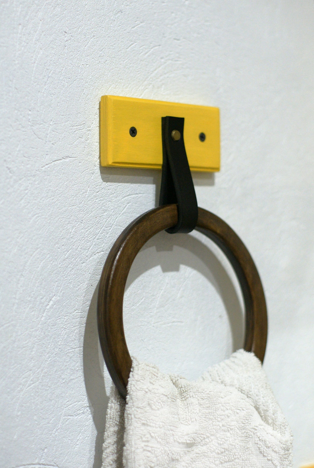Wooden Hand Towel Holder Wood Towel Ring, Wood Towel Rack Bathrrom ...