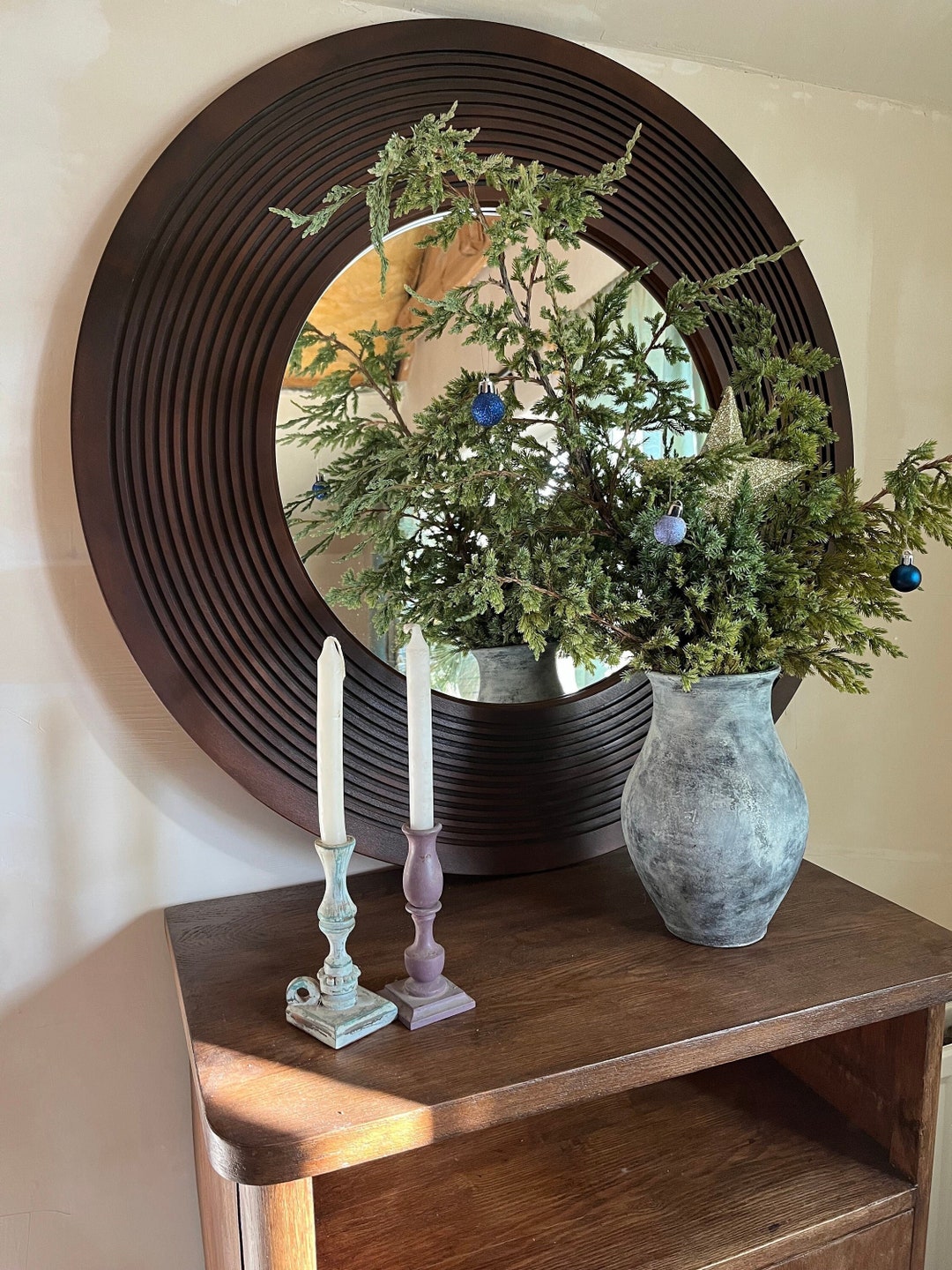Modern Hallway Mirror, Large Round Mirror, Luxury Wall Mirror, Art Deco ...