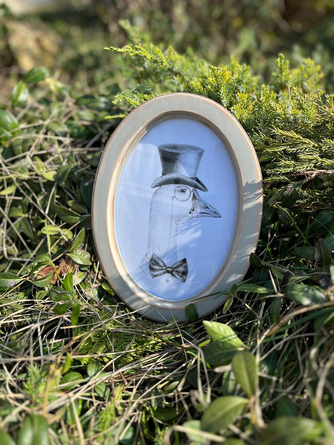 Handcrafted Oval Frame for Picture, Wood Oval Photo Frame, Vintage ...